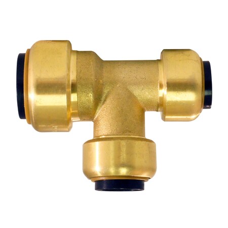 Apollo 3/4 in. x 1/2 in. x 1/2 in. Brass Push-to-Connect Reducer Tee FSBT341212 | Zoro